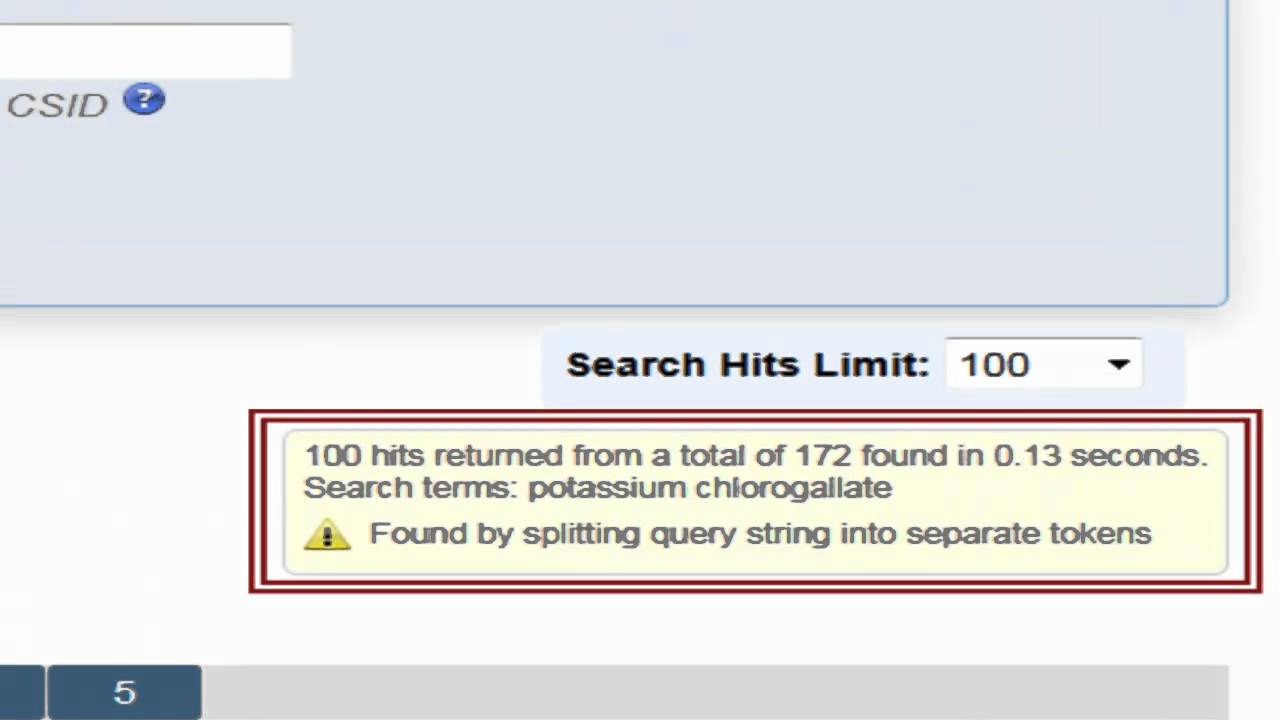 ChemSpider: Simple search tutorial