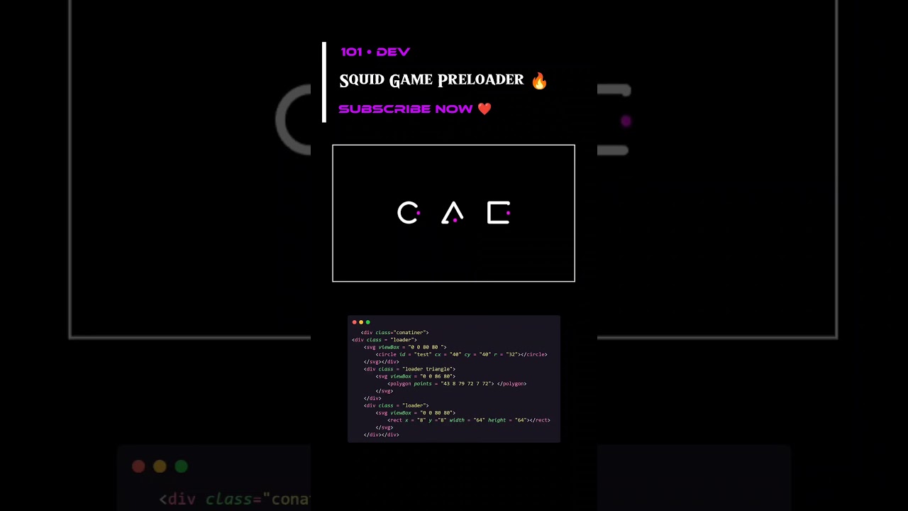 Squid Game Preloader || Using Html css #squidgame #coding #css #prelaoder #programming