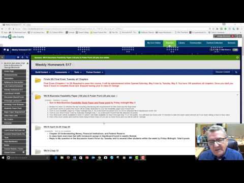 College of Lake County CLC Bus121 Online Last Class Homework Reflection on Course Learning Dr George