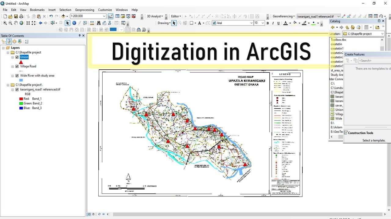 Map Digitization using ArcGIS  || How to create shapefile in ArcMap  || Tutorial 11