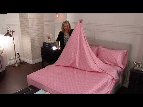 Home by SHR 300TC Cotton Printed Trellis Sheet Set with Extra Cases on QVC