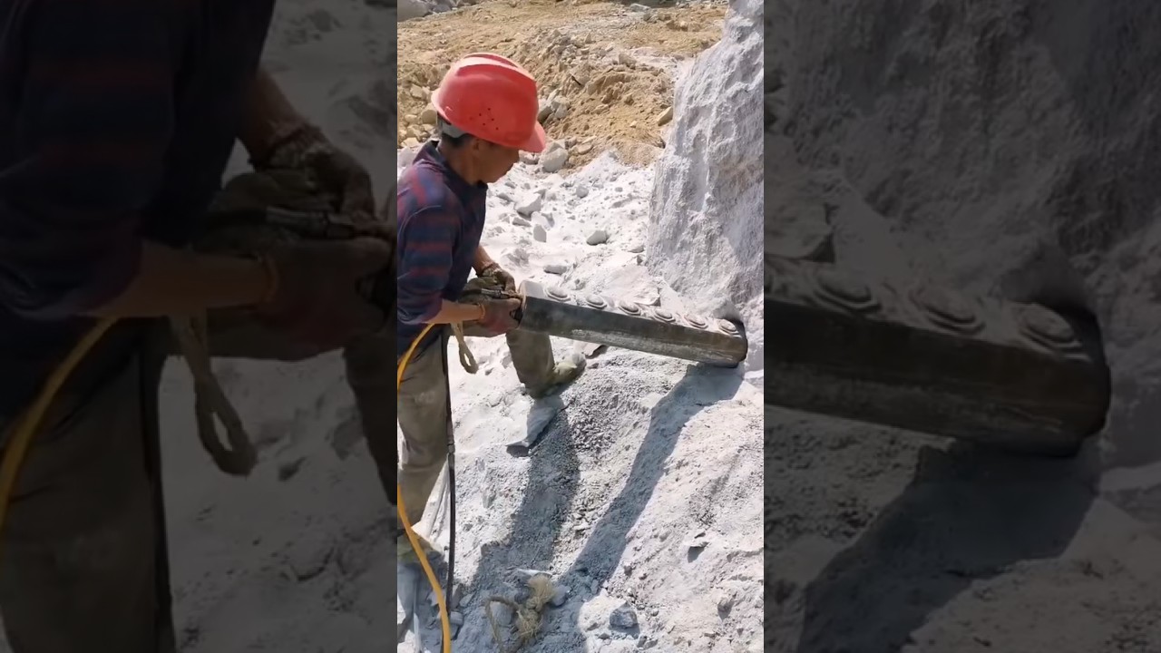 Piston Hydraulic Rock Splitter-RILON #construction #mine #mining #rocksplitting
