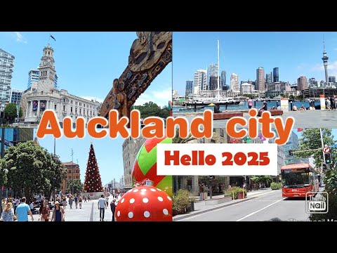 Happy new year 2025, popular tourist spots in Auckland CBD, New Zealand in summer holidays