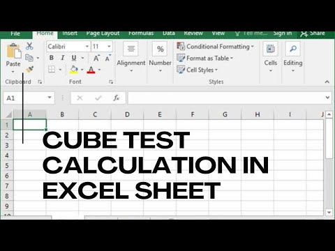 Cube Test Calculation In Excel Sheet | #excel #excelformula #sheet #civilengg23