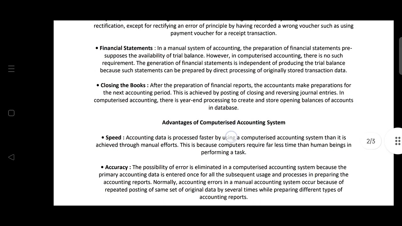 Chapter 1 notes Computerised Accounting System | B.com | DU SOL |