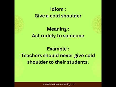 Give a cold shoulder | what does it mean | English idioms #english #idioms #englishconversation