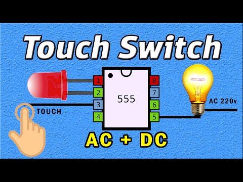 Touch On-Off Sensor Switch Circuit Using 555 Timer IC