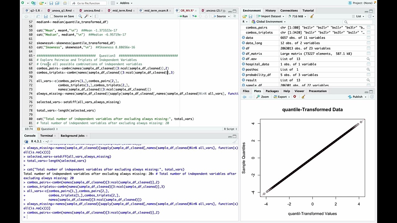 Ordinary Regression - Missing Values