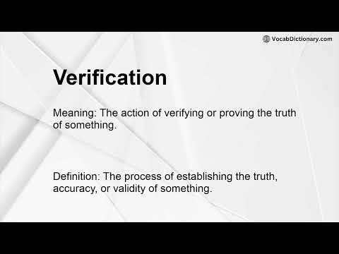 Verification Meaning