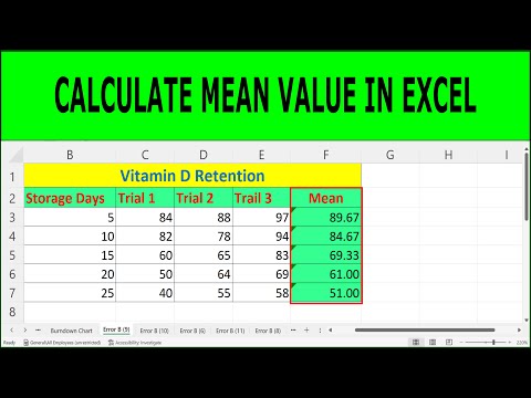 How to Calculate the Mean in Excel | How to calculate Mean using excel