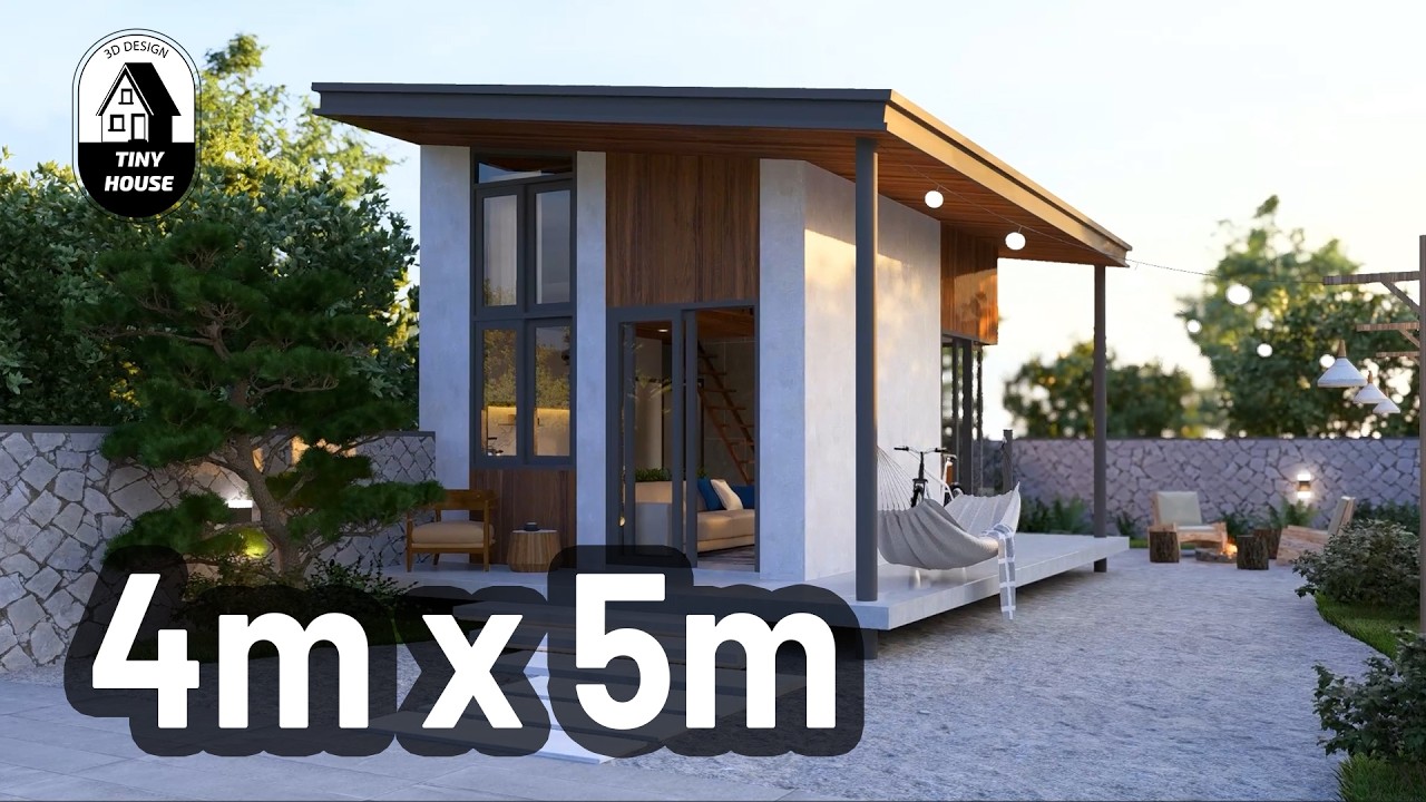 Tiny House 4x5 meters with plans | Loft space