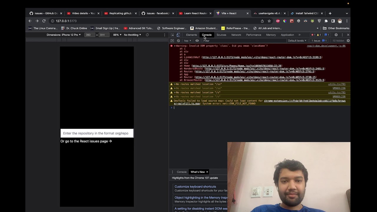 Replicating github issues page pt1 (Vite, React.js, React Router, Pnpm, TailwindCSS, Git, GitHub...)