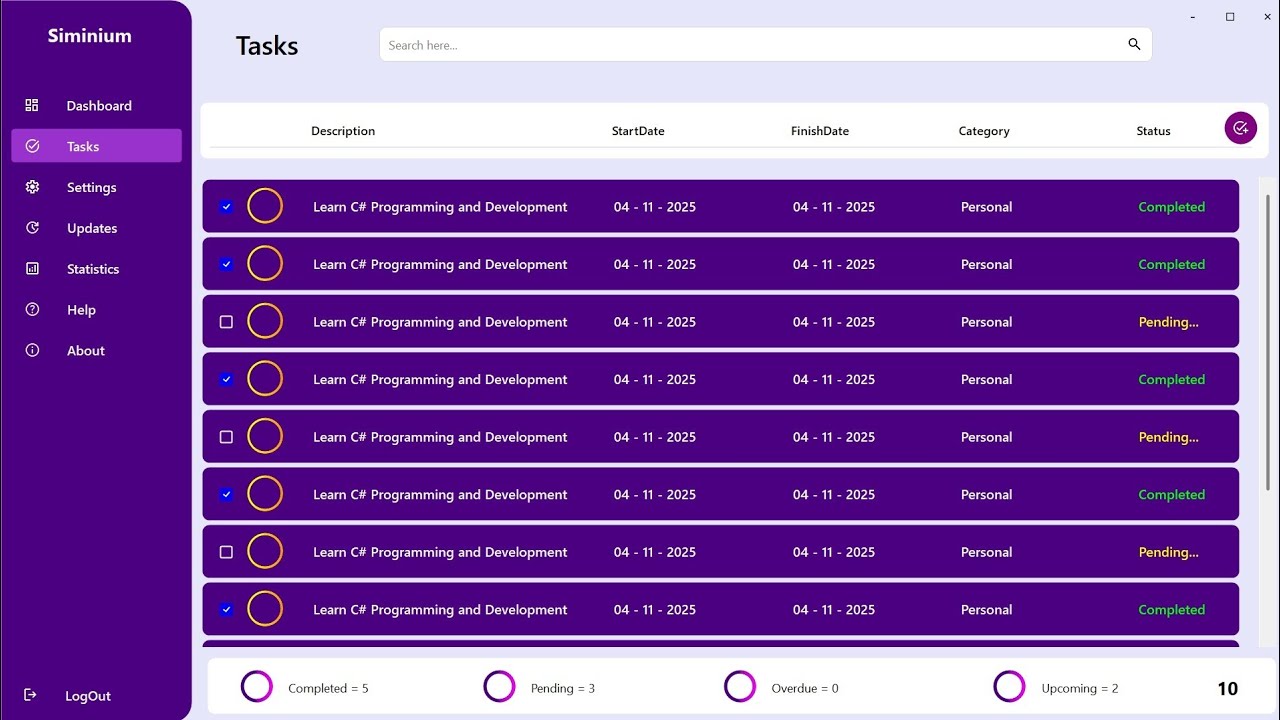 Modern Task Planner App (Part 4) – Clean Dashboard UI in C# WinForms | Guna2 UI Tutorial