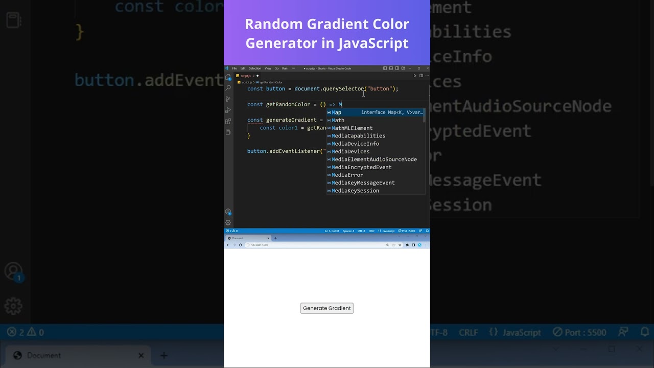 Generate Random Gradient Background in JavaScript