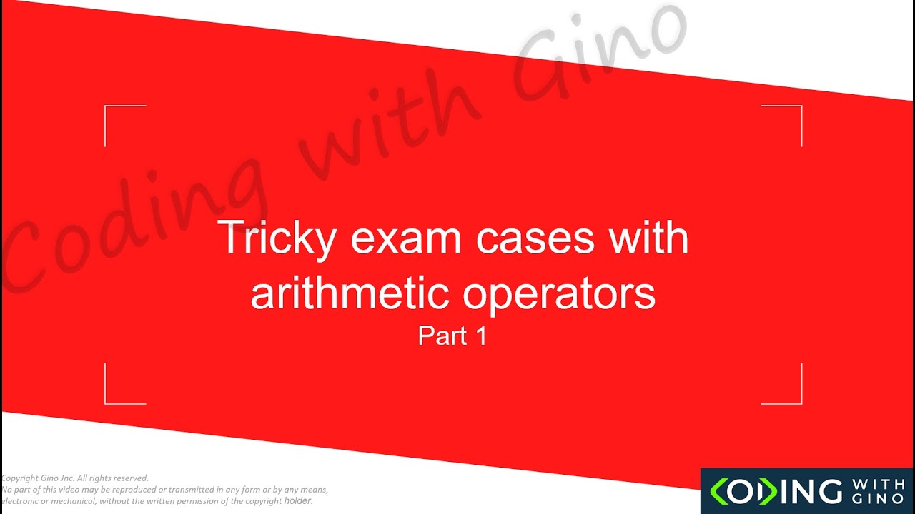 Part 1 - Tricky practice questions on arithmetic operators for java 11 certification exam 1z0-819