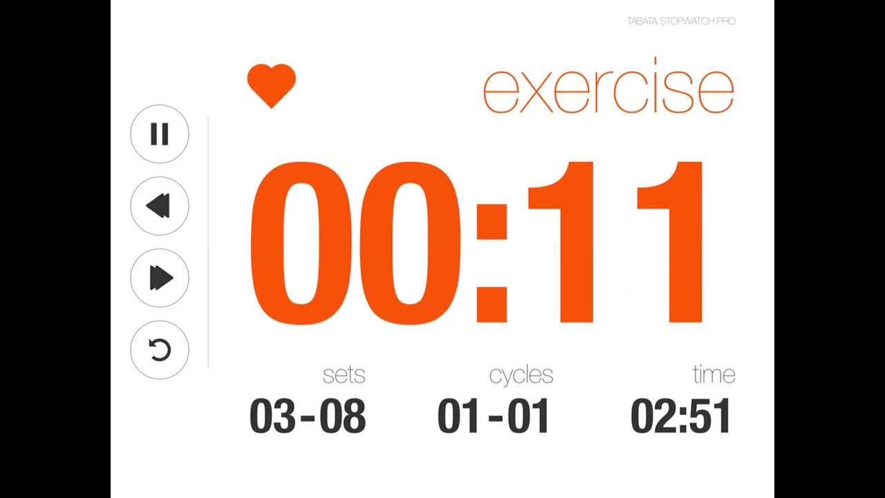 Online Tabata Timer 4 Minutes (White Theme)