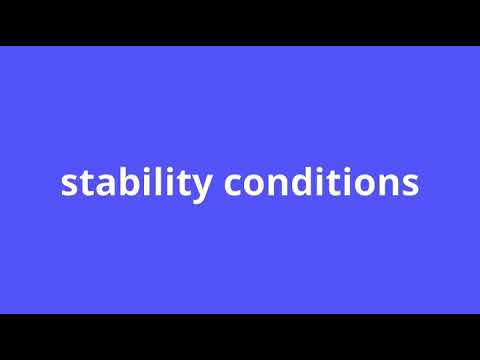 what is the meaning of stability conditions