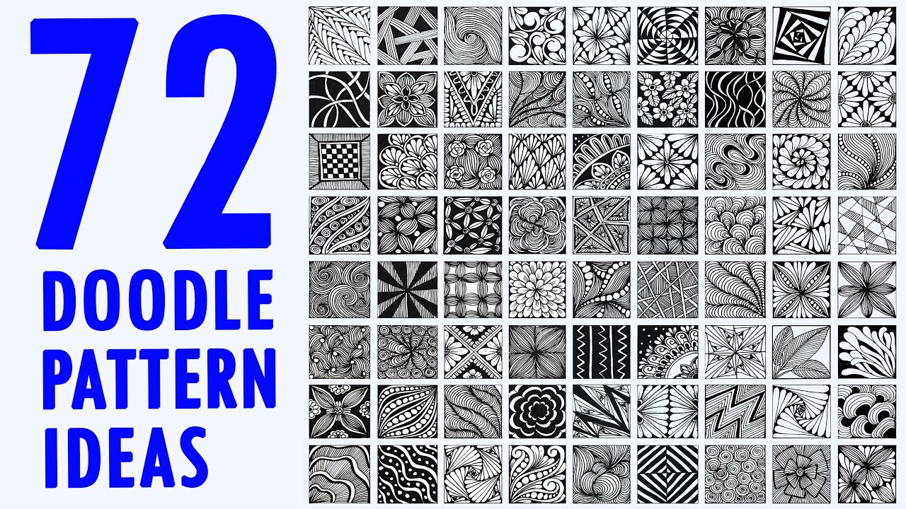 72 Zentangle | Doodle | Tangle Ideas For Beginners