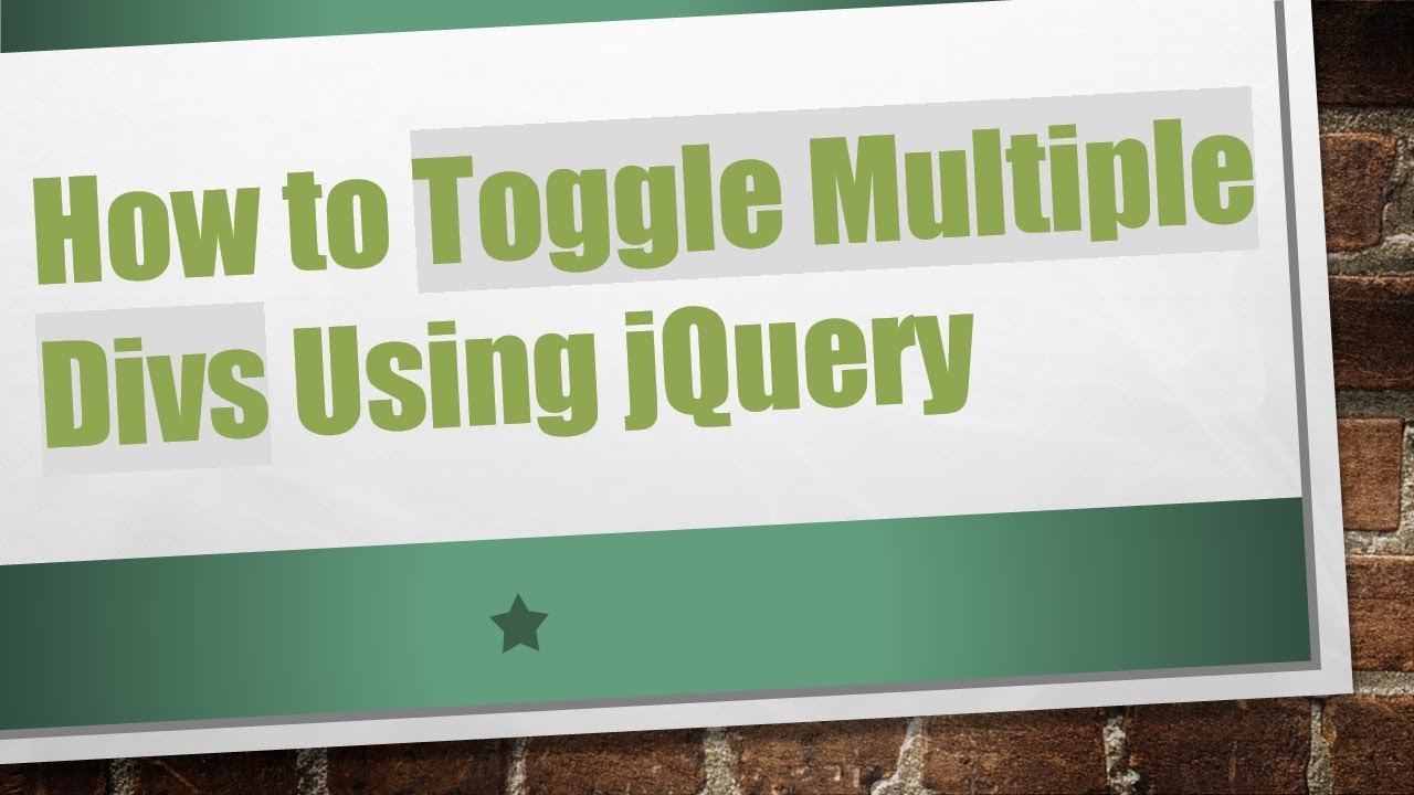 How to Toggle Multiple Divs Using jQuery