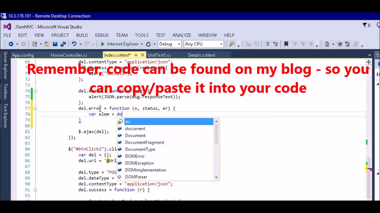 MVC  - Json  - Fix Error  - JavaScript runtime error Invalid character