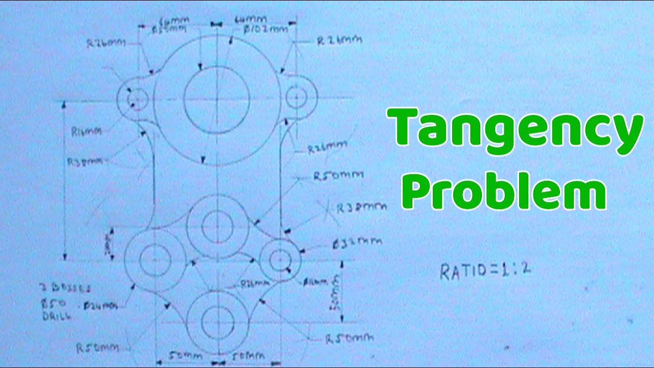 HOW TO DRAW TANGENCY PROBLEM 11 || Tangency || Engineering drawing || Technical Drawing