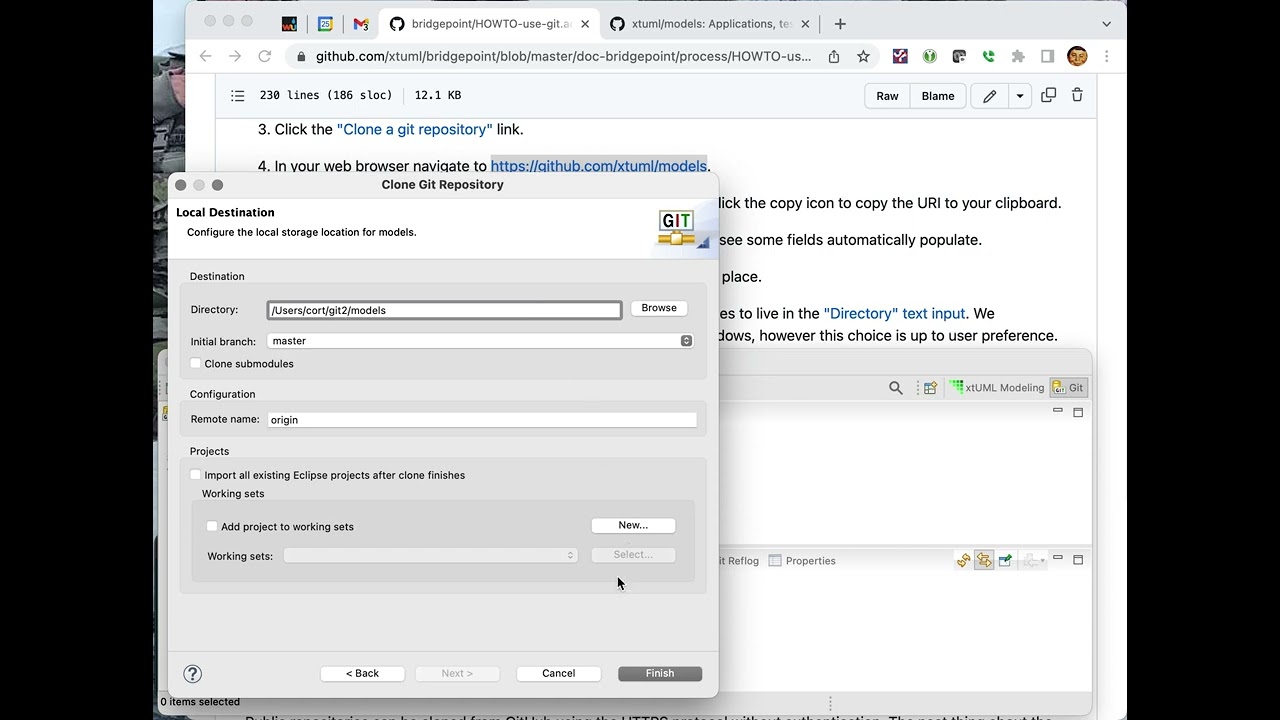 HOWTO Access Git Using Eclipse BridgePoint