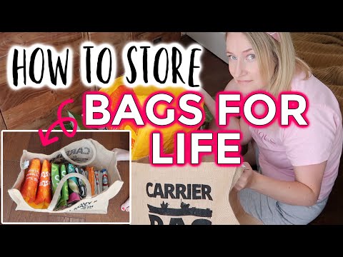 HOW TO STORE BAGS FOR LIFE | HOW TO FOLD REUSABLE SHOPPING BAGS