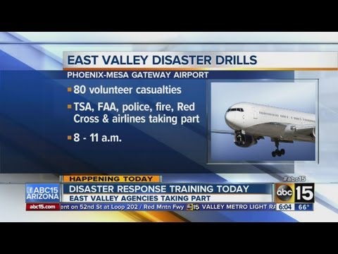 Disaster response training today at Phoenix-Mesa Gateway Airport