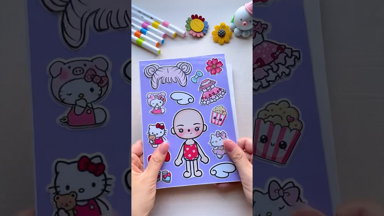 ASMR Peel and Stick Hello Kitty Stickers #asmr #sticker #hellokitty #diy #tutorial