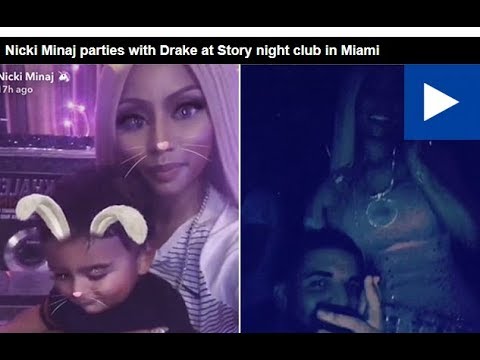 Nicki Minaj parties with Drake at Story night club in Miami