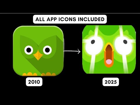 The Evolution Of Duolingo App Icons.(All app icons are included)