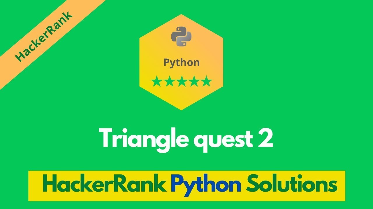 HackerRank Triangle Quest 2 problem solution in Python | Python solutions | Programmingoneonone
