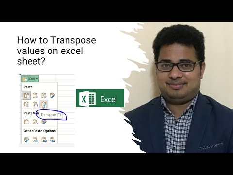 How to Transpose values on excel sheet?