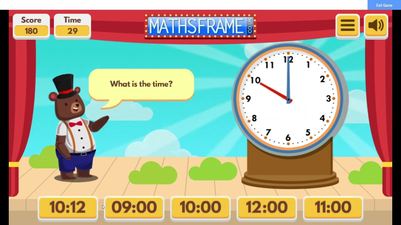 Telling the Time Mathsframe.
