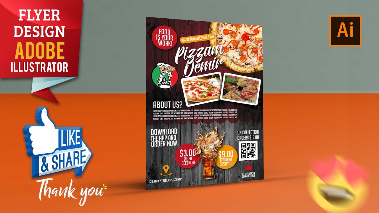 How to Create Restaurant Flyer Templates - illustrator tutorial