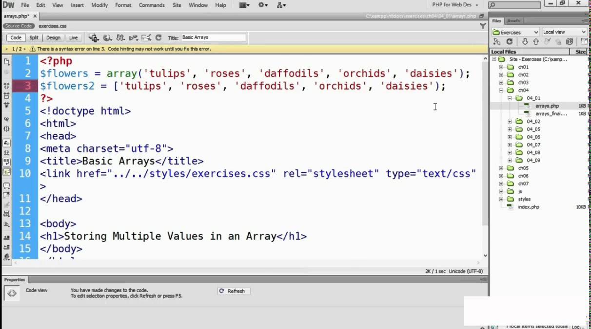 Storing multiple values in a variable as an array