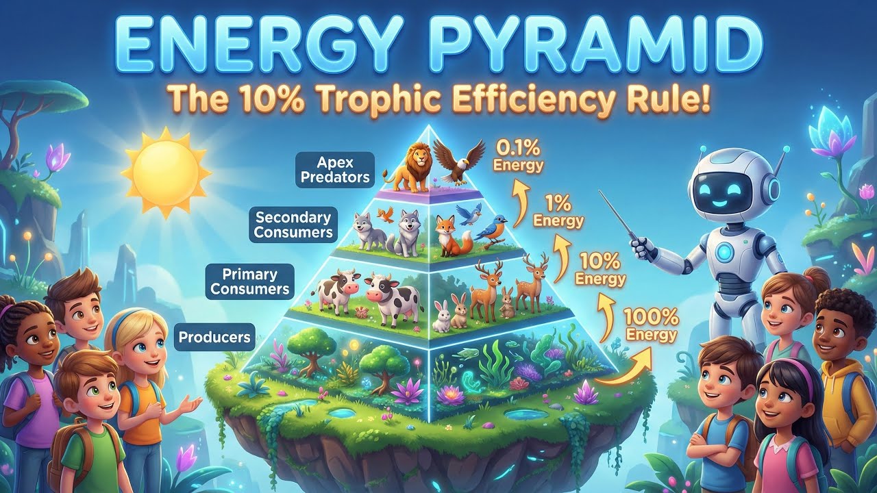 The Energy Pyramid! 🔋 The 10% Rule, Trophic Efficiency & Food Chains Explained!