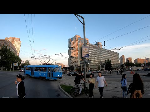 ⁴ᴷ⁵⁰ Cycling Moscow: from Leninsky Prospect Metro Station, Vavilova Street to Lomonosovskiy Prospekt