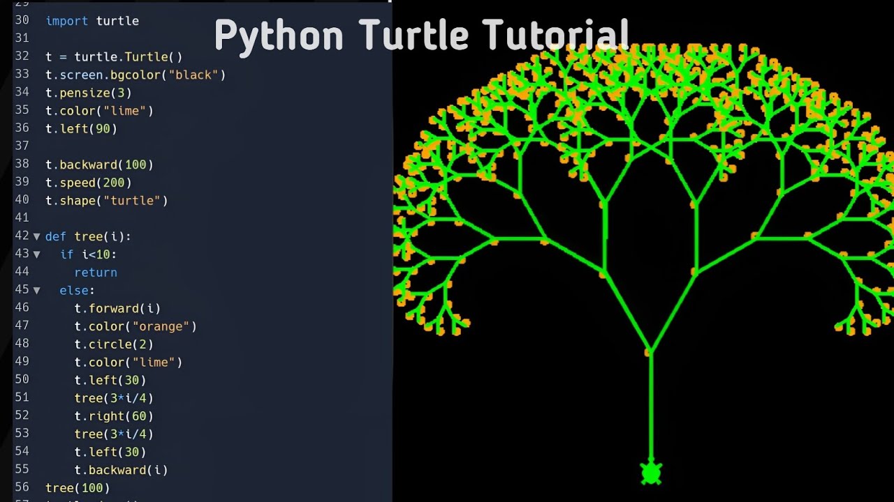 Python Turtle Tutorial | Create a Tree | awesome designs