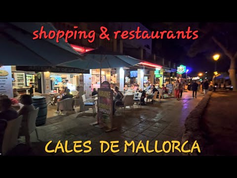 Cales de Mallorca [4K] 🛍 Shopping  Center, Mallorca 🇪🇸 No Talking.