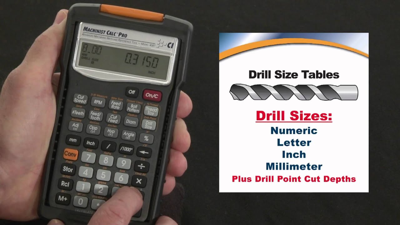Machinist Calc Pro Drill Size Chart How To Use