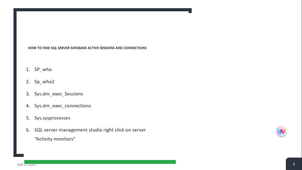 How to find Active connection and sessions SQL server Database
