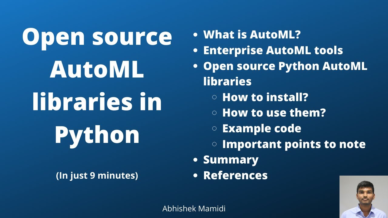 Open source AutoML libraries in Python