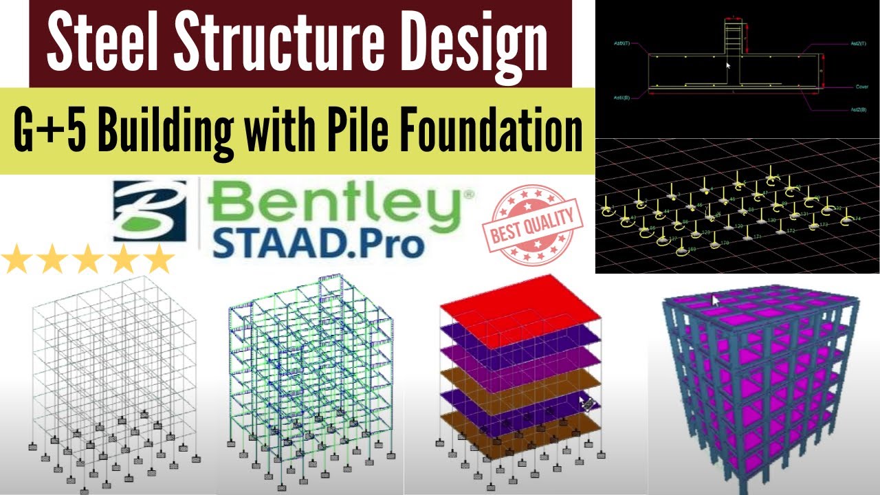 Mastering Steel Structure Design in STAAD.Pro | G+5 Building with Pile Foundation | Expert Tutorial