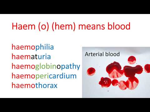 Medical terms 11, Blood and haematology