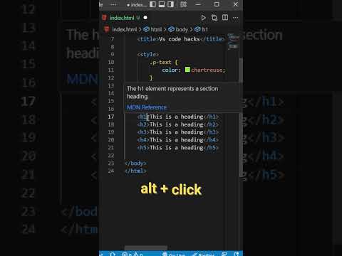 VS Code HACK #1 | multiple cursors | how to use multiple cursors in vs ...