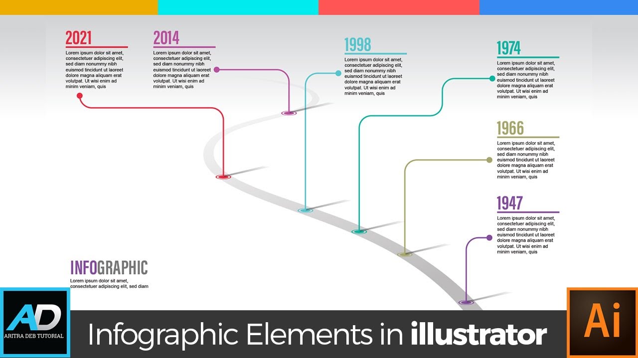 Infographic Elements Design template 010 | Adobe Illustrator 2021 Tutorial