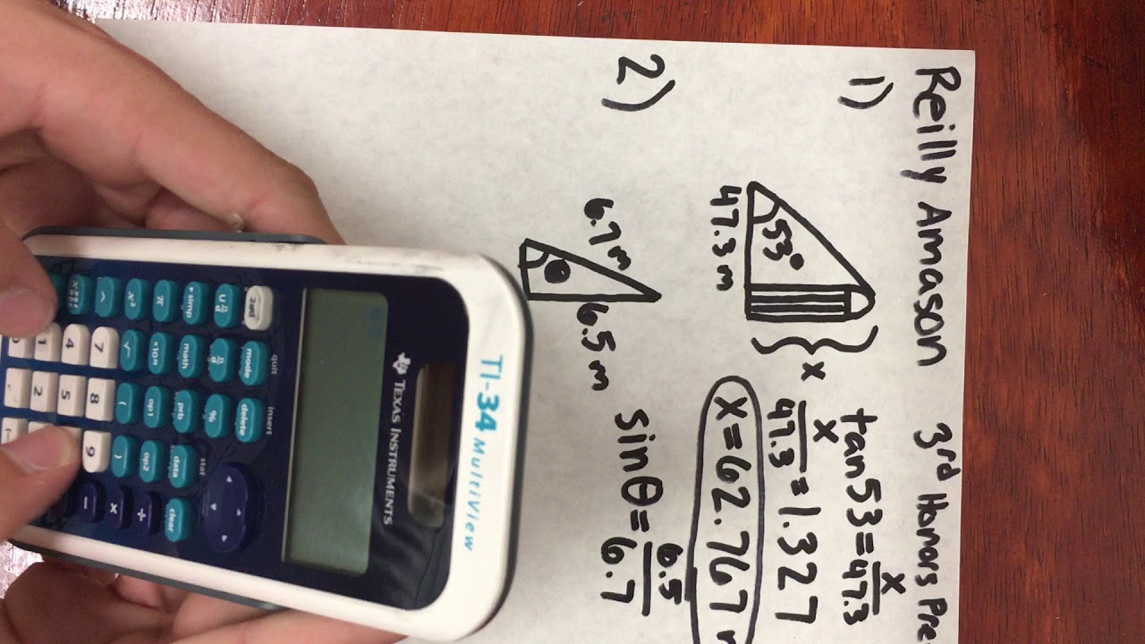 Trig Function Worksheet Part 1