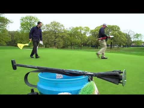 The Process of Cup Cutting at the 101st PGA Championship at Bethpage Black
