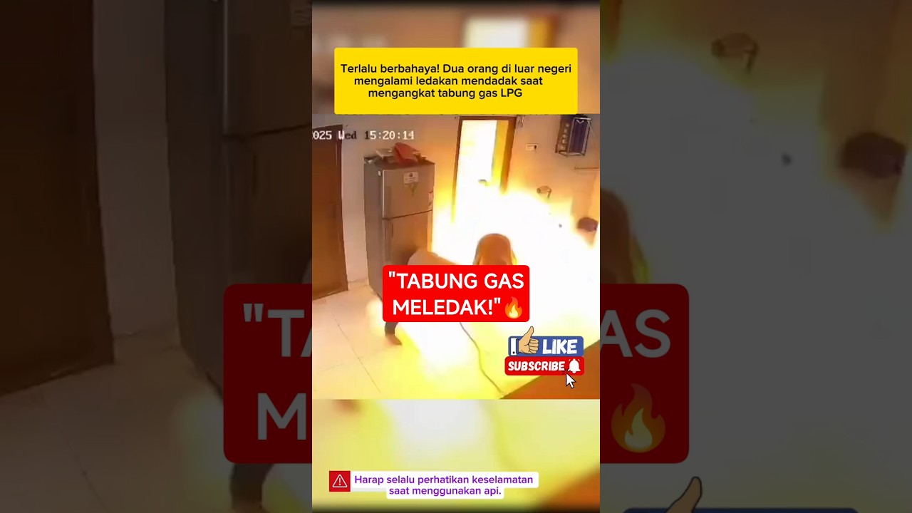 Tabung Gas Bocor Meledak Saat Diangkat! 😨 Hati-Hati di Rumah #fyp